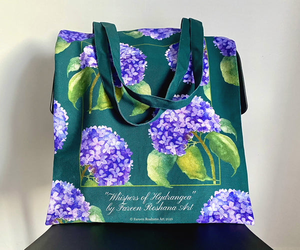Whispers of Hydrangea Tote Bag | 100% Cotton Canvas | NZ Design ...